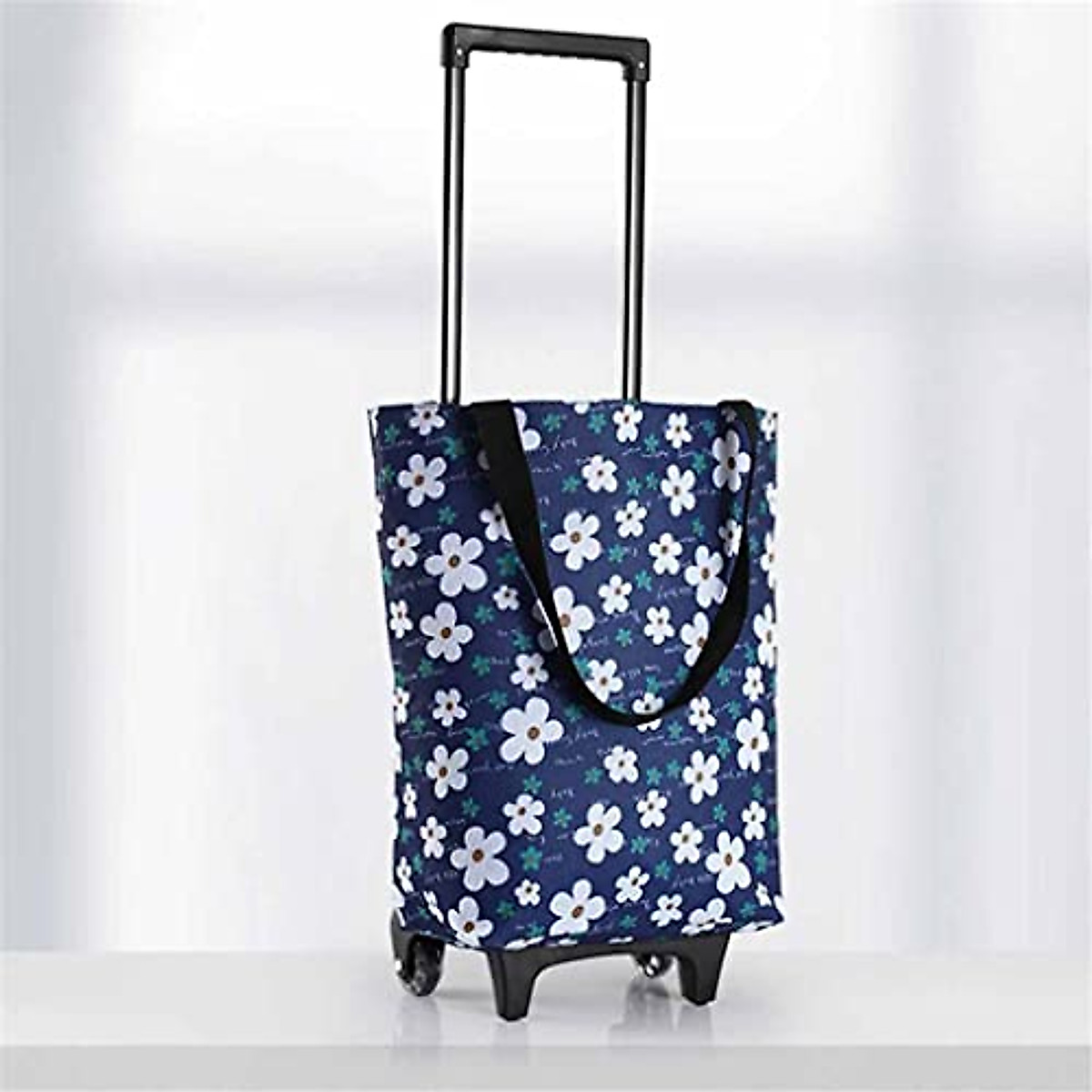 SDGH Shopping Bag with Wheels Handbag Straps Folding Utility Trolley Grocery Cart Handle for Women Travel Trip Vacations Camping (Color : E)