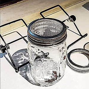 Seed Sprouting Kit, 2 Pack Stainless Steel Sprouting Stands and 2 Pack Mason Jar Sprouting Jar Lids, Sprouting Stands for Wide and Regular Mouth Mason Jars Canning Jars Holder for Growing Organic Sprouts (86 mm)