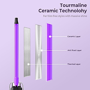 3/8 Inch Curling Iron, Professional 9mm Curling Iron for Short & Long Hair, Ceramic Curling Wand with Temps Control 120 ℃-210 ℃,Small Curling Iron, Dual Voltage Wand Curling Iron, Travel Curling Iron