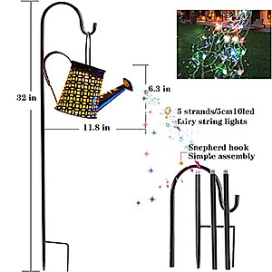 EDOF Solar Watering Can with Cascading Lights,Christmas Decorations Lights Waterproof Hanging Solar Lantern,Christmas Presents for The Children,Table Patio Yards Pathway Party Wedding Decor