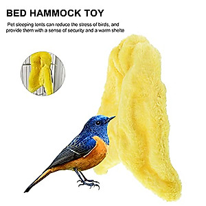 iplusmile Bed Buddy 1pc Sleeping - Winter Yellow Perch Pigeon Furry Fleece Toy Conure Warm Covers Bunk L Parrot Cockatiel Small Msdium Birds Shelter Size Cage Budgie Bedding Corner Plush Hammock