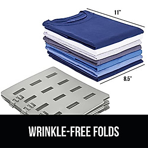 Gorilla Grip Shirt Folding Board, Easy Fast T-Shirt and Clothes Folder, Adult Clothing, Durable Plastic Organizer, Compact for Travel, Laundry Boards, Tshirt Flipfold Tool, Gray