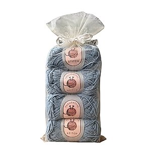 Cotton Yarn for Crocheting (Pack of 4) - 75g Soft & Durable Amigurumi Yarn, Knitting Yarn for Crocheting Sweaters, Dishcloth & DIY Projects, Perfect for Beginners and Experts, Machine Washable (Blue)