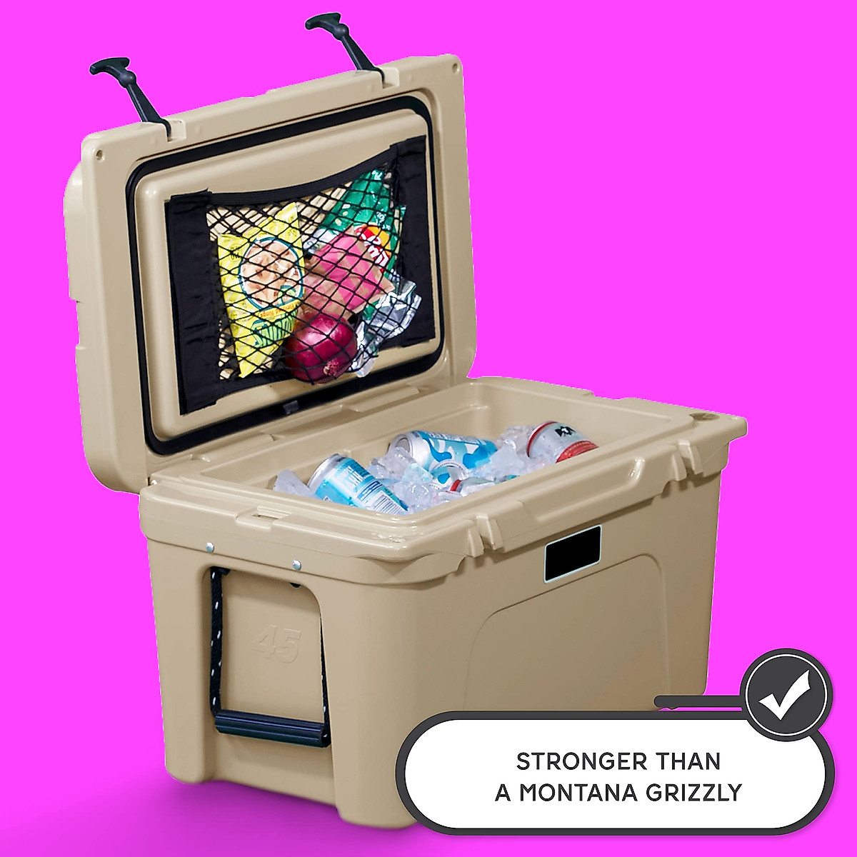 Cooler Net for Dry Storage and Organization - Compatible with YETI, RTIC, Igloo, Coleman, Lifetime, Pelican Ice Chests - Works with Cooler Lights, Wheel Kits, RTIC Cooler Accessories, and More