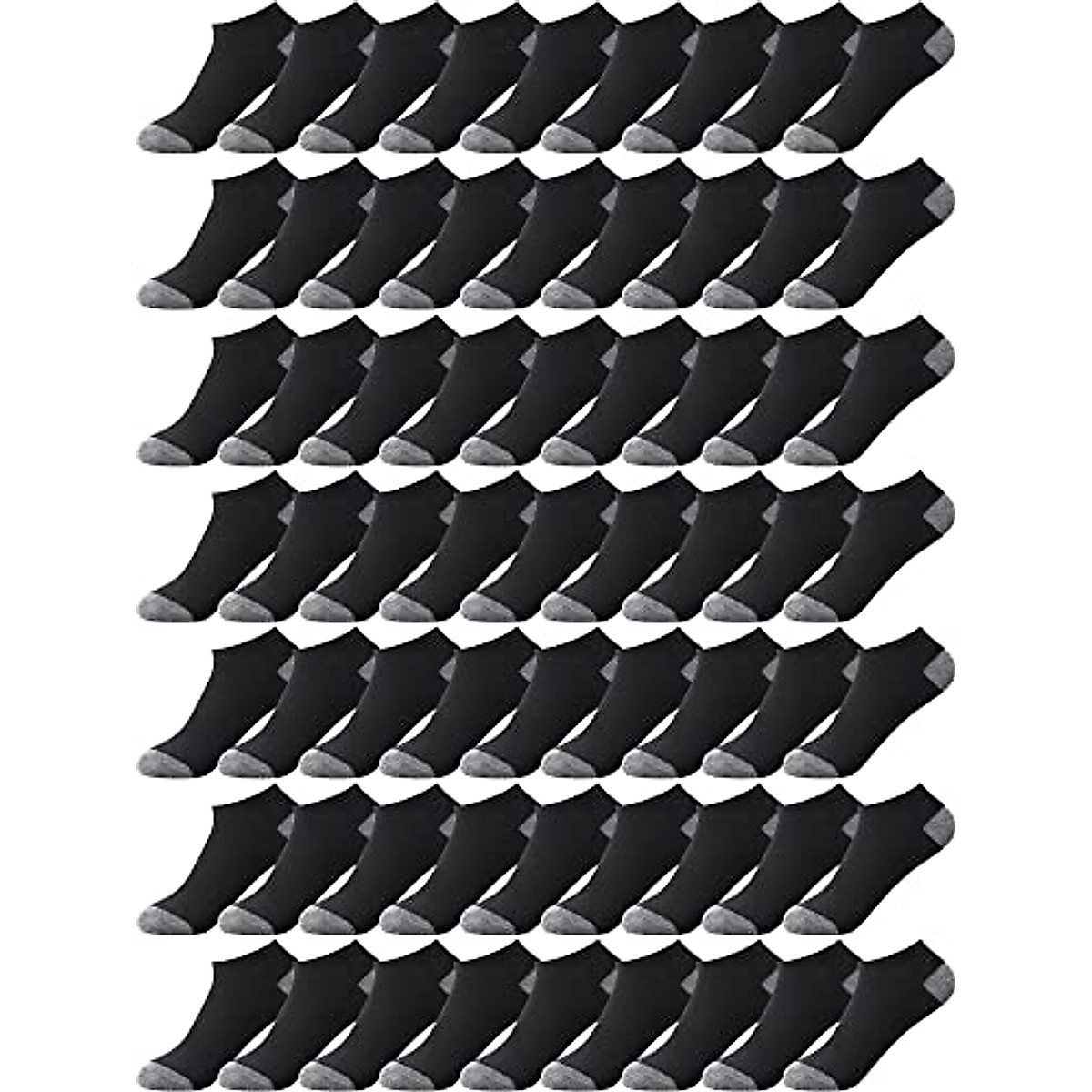 Hicarer 150 Pairs Men's Cushion Ankle Socks Breathable Casual Socks Comfort Men Low Cut Sock for Men Sports Outdoor Running (Black, Gray)