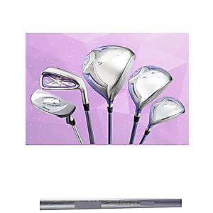 ENEMO New Women Compatible with Golf Clubs Efil Compelete Set of Driver 3 5 Wood Irons Bag L Flex Graphite Shaft No Bag (Color : Purple with Bag)