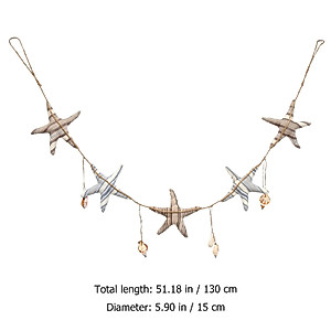 MAGICLULU Ocean Star Banner Garland Sea Shells Bunting Garland Under The Sea Themed Hanging Sign Mediterranean Coastal Nautical Party Decoration