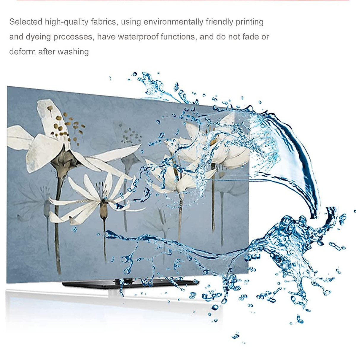 ZOLYA TV Cover TV Dust Cover 32-80 Inch Dustproof Sunscreen and Waterproof Television Display Protectors Universal LED/LCD Flat Curved Television Living Room Artistic Decoration