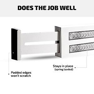 4 Pack Drawer Dividers Bamboo 2.6" High, 16-22" Adjustable Drawer Organizers for Clothes, Expandable Dresser Separators in Bedroom/Bathroom/Kitchen/Office Organization and Storage (White)