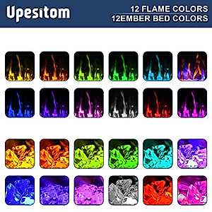 Upesitom Electric Fireplace 43" Upgrade Fireplace Heater Recessed & Wall Mounted, 750/1500W Linear Fireplace LED Electric Fireplace Insert with Adjustable Flame Colors, Timer, Remote Control