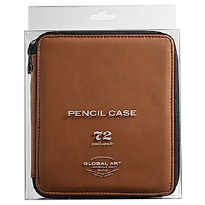 Speedball Art Products Genuine Leather Storage Case for Pencils, Markers, Pens and Art Supplies (Holds Up to 72 Standard Pencils, Antique Brown)