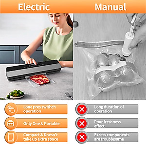 Vacuum Sealer Machine - Food Vacuum Sealer Machine Automatic Air Sealing System for Food Storage Dry Vacuum Sealer for Food Storage and Sous Vide With Dry&Moist Modes