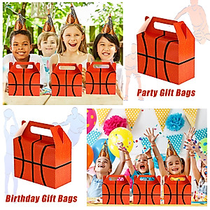 Chinco 24 Pieces Basketball Goody Box Basketball Candy Bags Basketball Party Decorations Basketball Gift Bags Basketball Treat Boxes Basketball Party Favors Boxes for Adult Birthday Theme Party