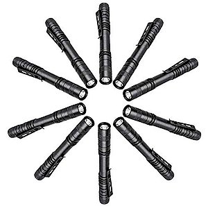 Tileon Pen Flashlight,10PCS Led Pen Light Flashlights with Clip,500 Lumen Mini Flashlight Medical Penlight