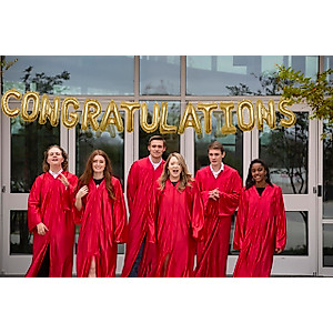 Endea Group Congratulations Banner Balloons 13 Inch Letters - Inflatable Foil Mylar - Celebrate for Graduations, Anniversaries, Weddings, Retirements 15pcs in Set (Gold)