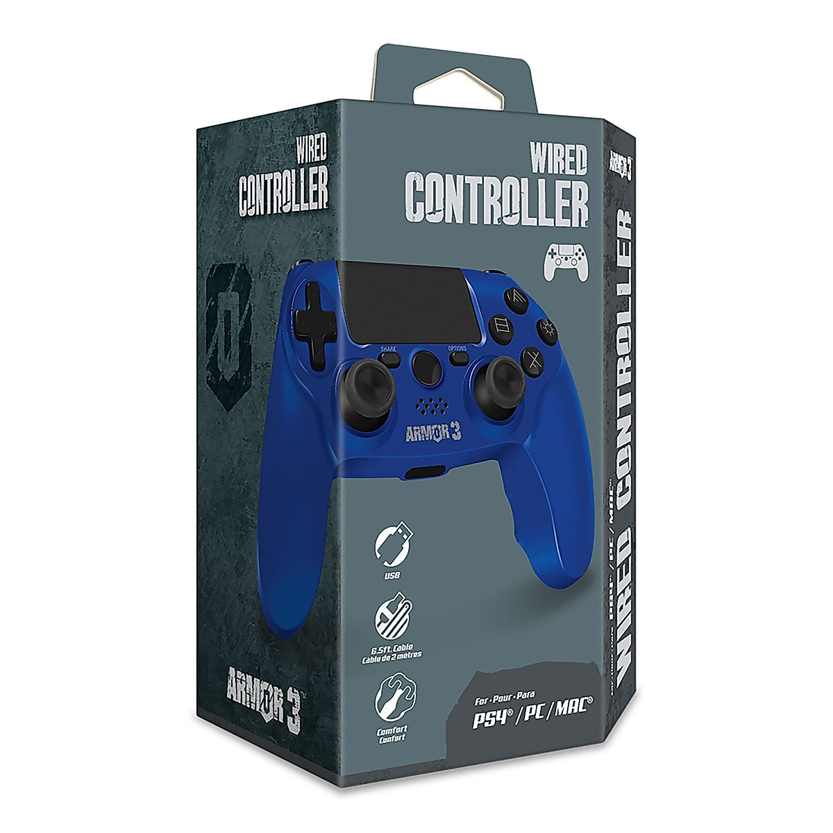 Armor3 Wired Game Controller for PS4/ PC/Mac (Blue) - PlayStation 4