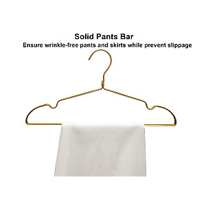 Matte Gold Aluminum Clothes Hangers, 16.5” Extra Smooth & Sturdy Metal Coat Shirt Dress Hanger, Light & Sturdy Metal Rack for Jacket Trouser Pant Slack 20 Pack HL07G