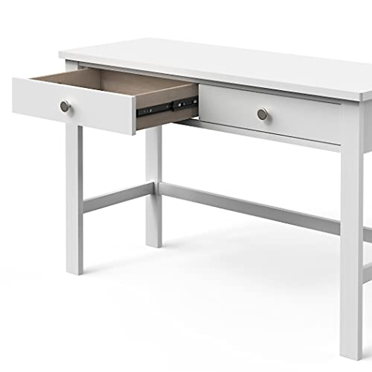 Child Craft Forever Eclectic Harmony Writing Computer Desk with Drawers, Multipurpose Bedroom Writing Table with Storage Space, Small Wood Desk, 48 Inches (Matte White)