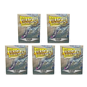 5 Packs Dragon Shield Classic Clear Standard Size 100 ct Card Sleeves Value Bundle!