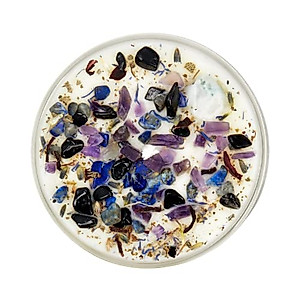 New Moon Candle by New Moon Beginnings - New Beginnings & Manifestation Candle - Dried Flower, Herb, & Crystal Candles - Aromatherapy Candles - Soy Candle - Set of 6 Tealights