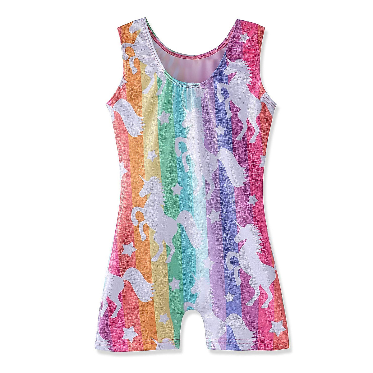 HOZIY Bundle of Rainbow Leotards with Shorts for Girls and Rainbow Unicorn Biketard for Kids Gymnastics Size 1t 2t 12-24 Months