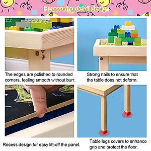 Swity Home Sensory Table 31x21x16 Inch Kids Activity Table with Blackboard & Whiteboard Desktop, Wooden Kids Play Table Art Table Desk for Toddlers Ages 1-12 to Study, Drawing, Craft, Play Sand, Meals
