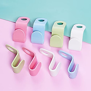 120Pcs Clothes Hanger Connector Hooks, Cascading Hangers Hooks Space Saving Organizer for Closet, 4 Colors