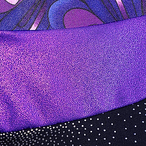 Girls Biketards Gymnastics Shorts for Girls 4t 5t Sparkle Butterfly Flowers Pattern Sleeveless Biketards Hotpink Black (Purple, 110(4-5 years old))