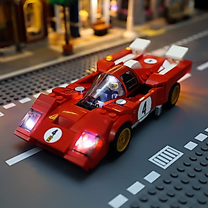 Kyglaring LED Lighting Kit Only Lights Set Designed for Lego 1970 Ferrari 512 M 76906 Model Building Kit - Without Lego Set (Classic Version)