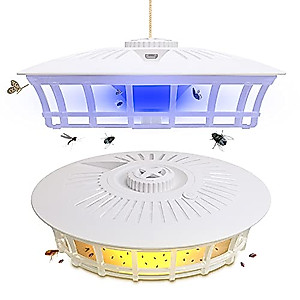 Flea Trap for Inside Your Home(2 Packs), Natural Flea Killer w/Warm & Purple LED Light, Flea Fighting Tool Kit for Flea Infestation