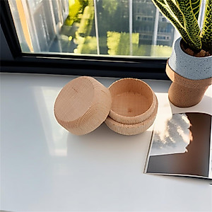 Mini Round Wooden Boxes,Portable Trinket Earrings Organizer,Wedding Ring Jewelry Bearer Boxes,DIY Craft Gift Case