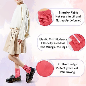 JOCMIC Girls Socks Kids Slouch Socks Girls Toddler Long Socks for Girls 6-8 Years White