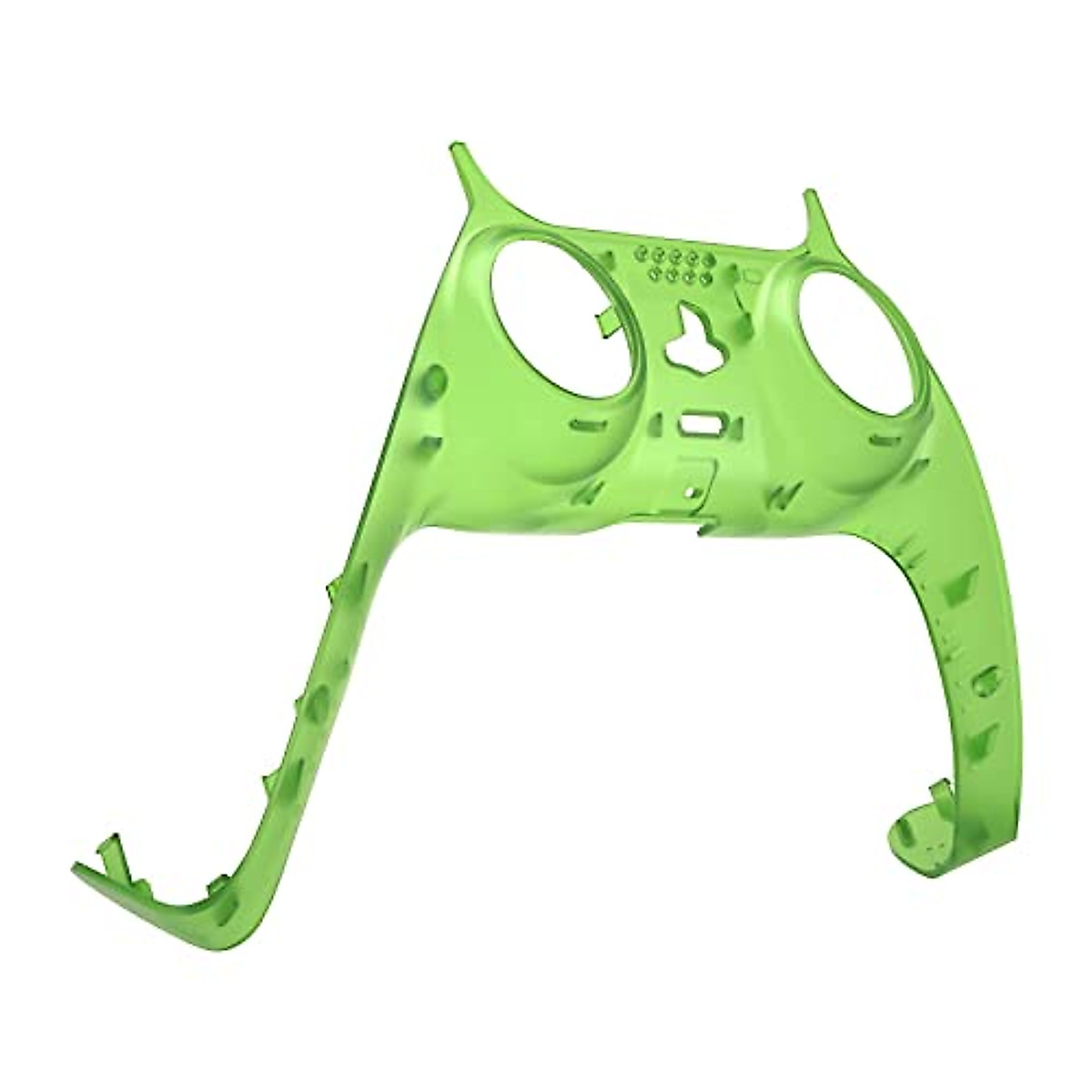 eXtremeRate Clear Green Decorative Trim Shell Compatible with ps5 Controller, DIY Replacement Clip Shell, Custom Plates Cover Compatible with ps5 Controller with Accent Rings