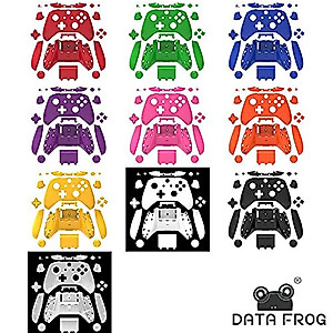 Replacement Full Housing Shell Faceplates Cover Plating Case with Bumper Trigger ABXY Button RT LT RB LB Dpad Buttons Set for Xbox One Slim for Xbox One S Controller (Black)