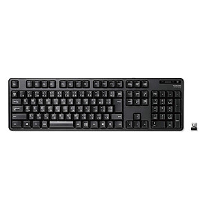 ELECOM Japanese Layout USB 2.4GHz Wireless Basic Keyboard for Computer and Laptop, 109 Keys, Full-Size with Numeric Keypad, Quiet and Compact, Foldable Stand, Windows Mac (TK-FDM106TBK)