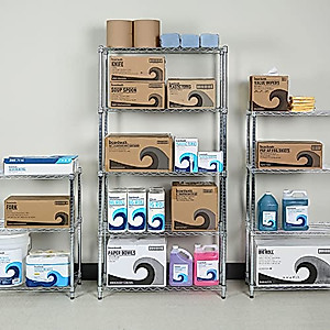 Alera ALESW853614SR Residential Wire Shelving Five-Shelf 36w x 14d x 72h Silver