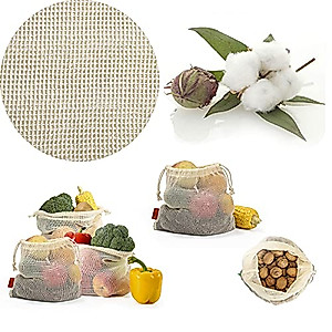 Produce Bags,9-Pack Reusable Produce Bags with Drawstring Biodegradable Eco-Friendly Net Zero Produce Bags,Reusable Vegetable Produce Bags for Fruit,Vegetable,Toys