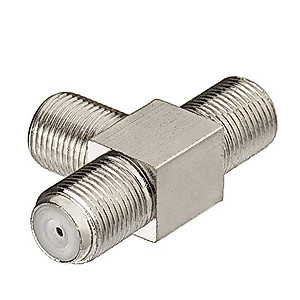 wlaniot F Type Splitter 3 Way F-Type Female to 2 Female Coaxial Connector Adapter T-Shape for TV Video VCR Antenna TV Cable Satellite Tuner Antenna 2pcs