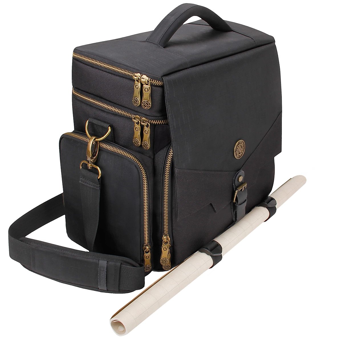 ENHANCE RPG Dungeons and Dragons Table Games Travel Bag with Miniatures, Padded Carry Bag with Multiple Compartments with Book Compartment (4-8) and Dice and Token Pocket