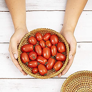 Small Key Bowl for Entryway Table Wicker Decorative Bowls Keys Holder Basket Handmade Woven Display Wall Baskets Rattan Fruit Candy Wallet Storage Organizing Kitchen Countertop (XS: 7.3" Set 1)