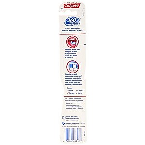 Colgate Battery Powered 360 Toothbrush with Tongue and Cheek Cleaner, Medium Toothbrush, 1 Pack