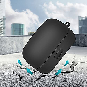 JIML Compatible with Sony Linkbuds WF-L900 Case Soft Silicone Skin Case Cover Shock-Absorbing Protective Case with Keychain and Lanyard for Sony Linkbuds 2022 (Black)