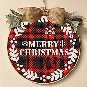 4 Pieces Merry Christmas Stencil Reusable Stencils for Painting Christmas Decoration Painting Template for Furniture, Wall, Window, Fabric, Wood，4 Different Sizes (Merry Christmas)