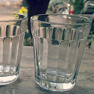 AnNafi® The Cutting Chai Glasses Tea Glasses Set Of 6 Small 100 ml Durable Tempered Clear Water Tumblers For Daily Use Drinking Glass For Soda Juice Milk Beverage Juice Cocktails Iced Glasses