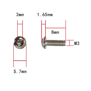 iFlight M3 Titanium Hex Allen Socket Button Head Screws Lot of 20pcs (M3 x 8mm)