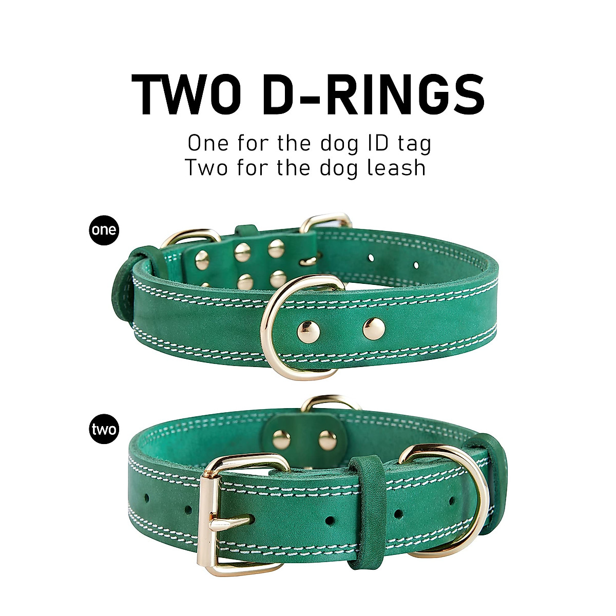 Leather Dog Collar for Medium Dogs with Braided Leather Dog Leash 4 Foot x 5/8"