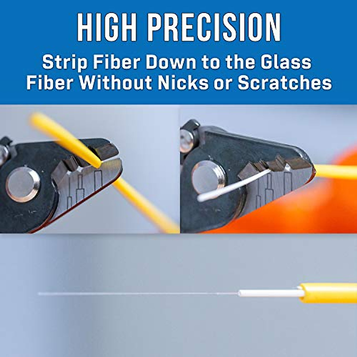 Jonard Tools JIC-375 Three Hole Fiber Optic Stripper with TPR Handle, 6" Length, Оne Расk