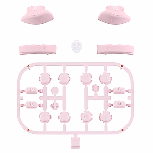 eXtremeRate DIY Full Set Buttons for Nintendo Switch & Switch OLED, Replacement Buttons for JoyCon, ABXY Direction Keys SR SL L R ZR ZL + - Home Capture Trigger Buttons Springs - Cherry Blossoms Pink