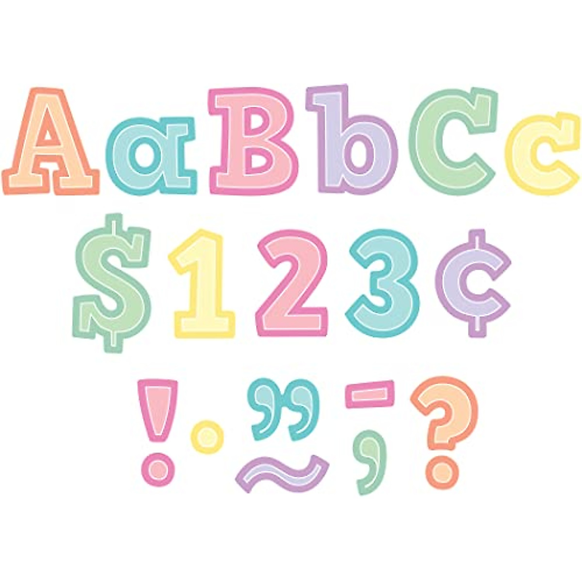 Teacher Created Resources Pastel Pop Bold Block 4" Letters Combo Pack