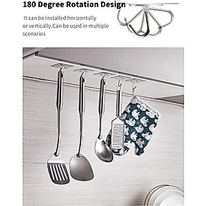 Adhesive Hooks Utility Hooks 44 lb/ 20 kg(Max), Heavy Duty Coat Hooks Waterproof and Oilproof Seamless Hooks, Reusable Wall Hook for Bathroom Kitchen